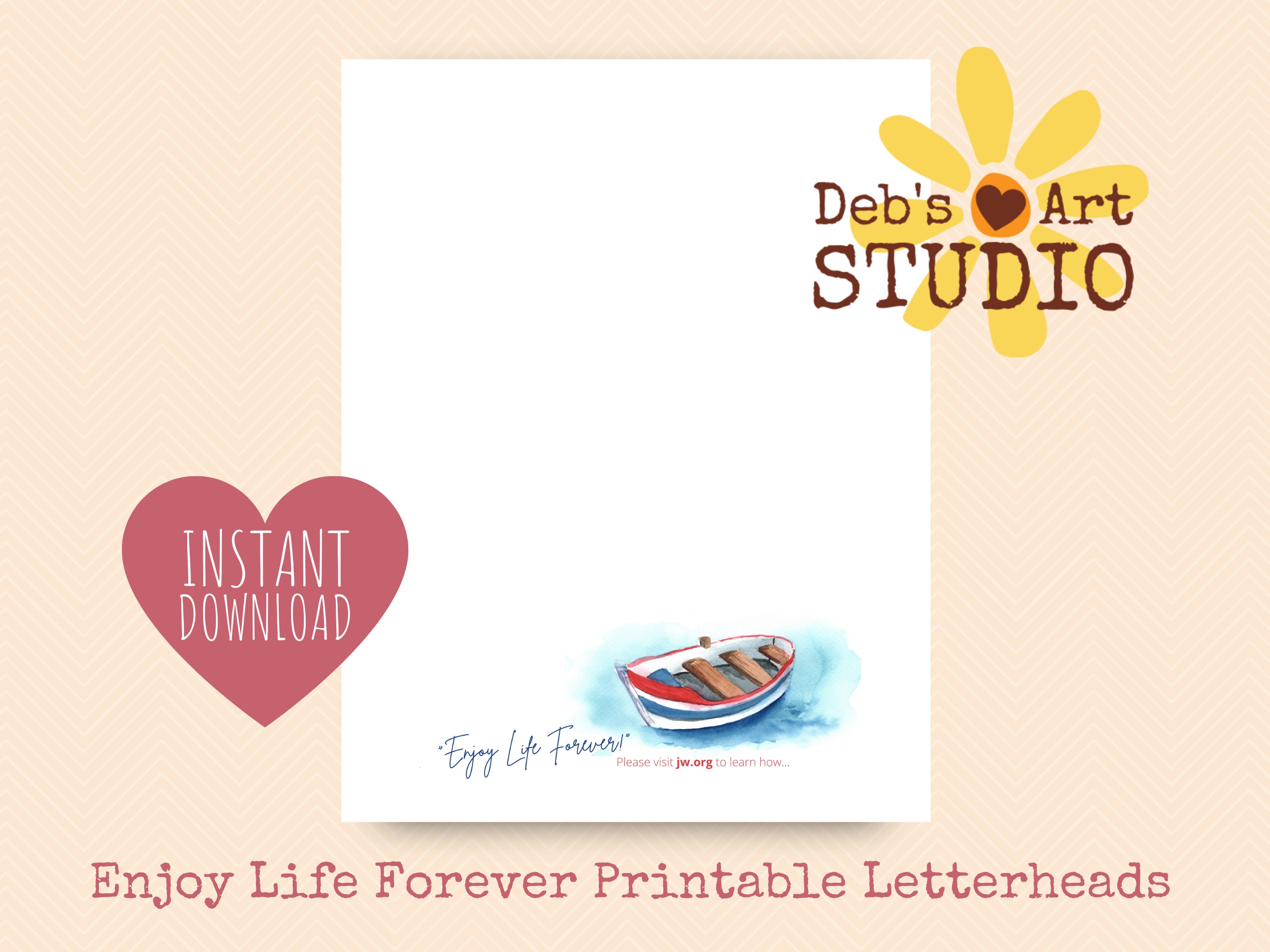 Enjoy Life Forever Letter Writing Template Boat on Lake - Etsy Australia