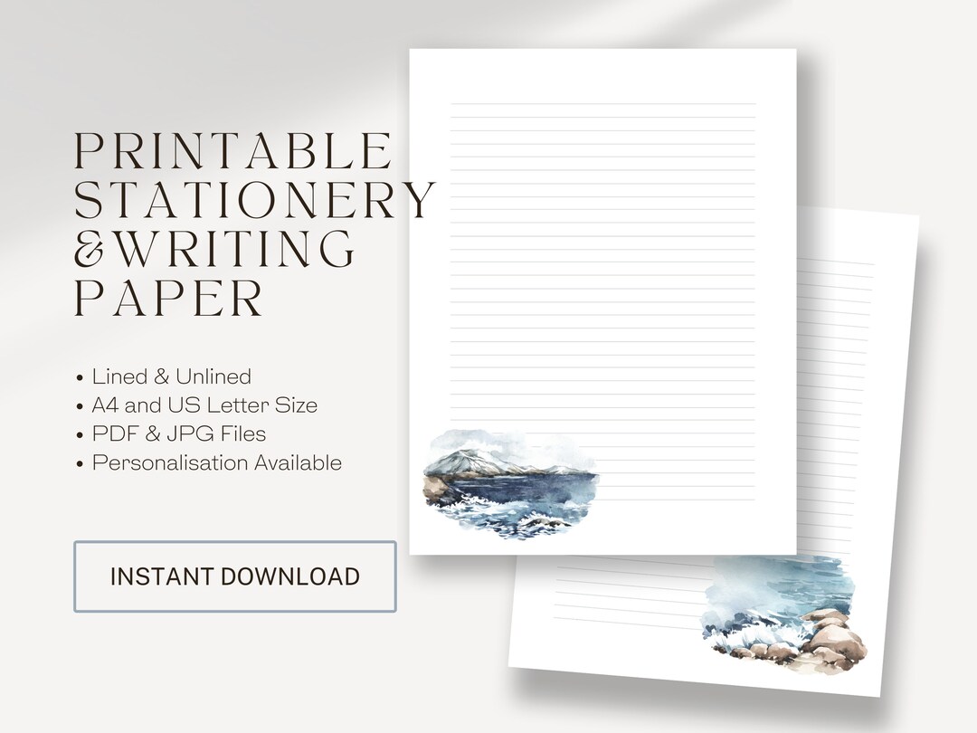 Printable Letter Writing Paper | Notepaper | Ocean Seascapes - Etsy