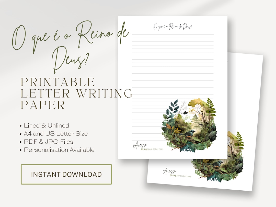 God's Kingdom Letter Writing Paper - Portuguese | Special Campaign | JW ...