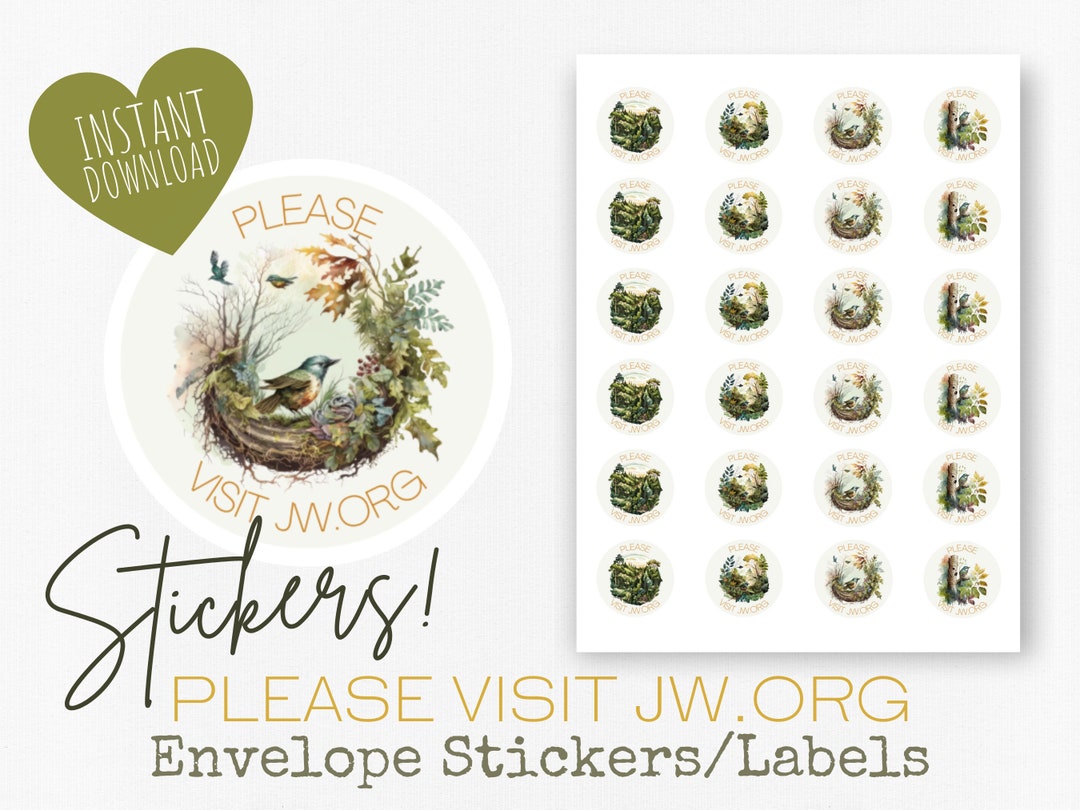 Please Visit Jw.org | Envelope Stickers | Forest Birds | JW Letter ...