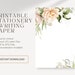 Floral Printable Letter Writing Paper: Peach Watercolor Stationery (PDF ...