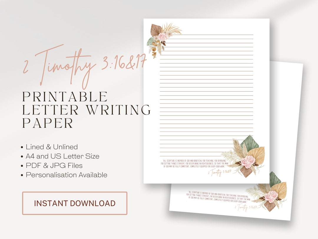 2 Timothy 3:16,17, JW Letter Writing Paper | Printable Letterhead ...