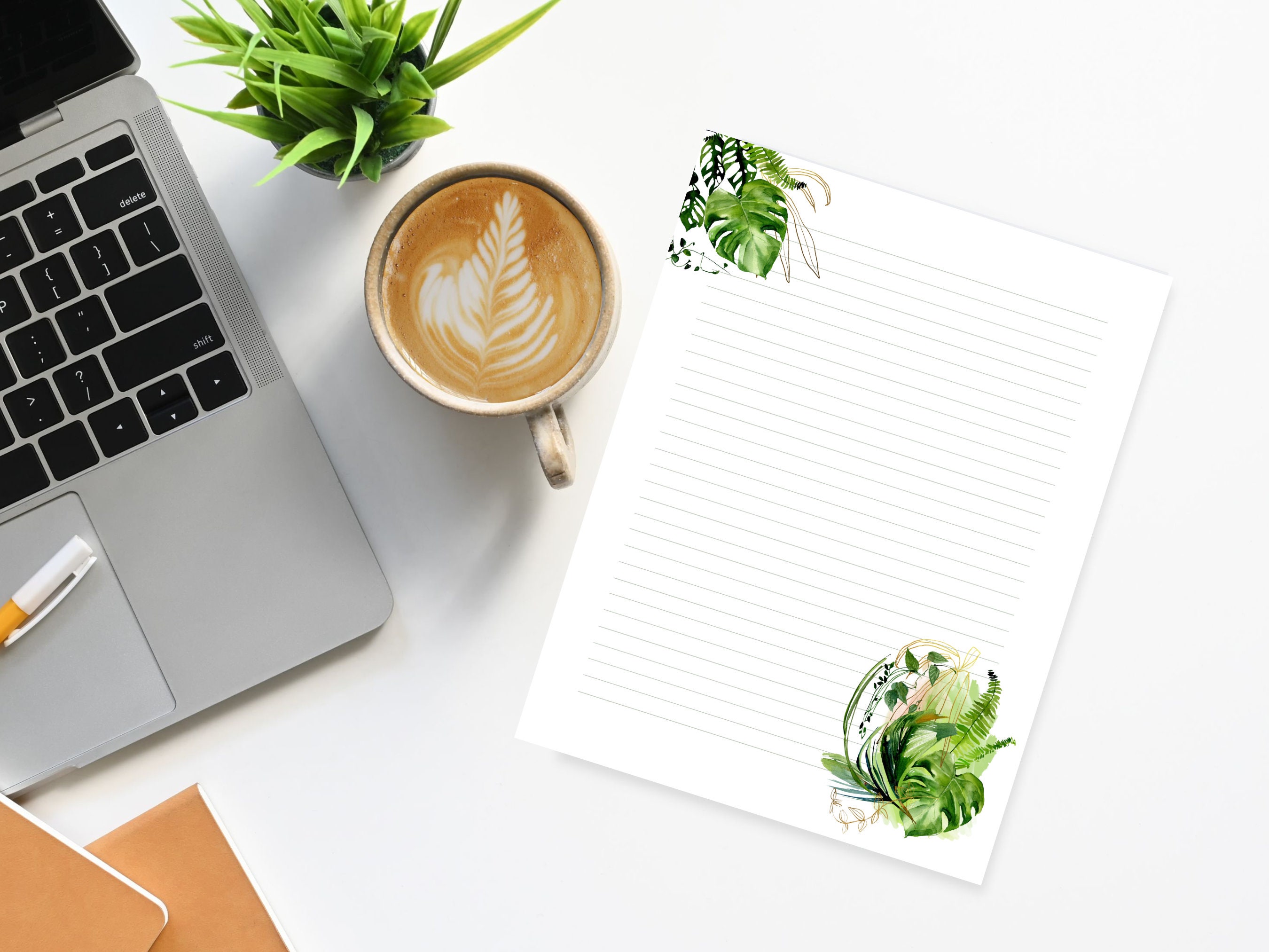 Tropical Monstera Letter Writing Paper: Printable Stationery (PDF ...