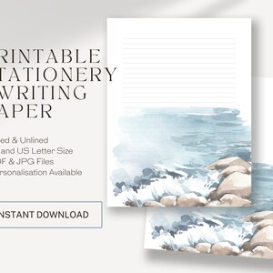 Printable Letter Writing Paper | Notepaper | Ocean Seascapes - Etsy