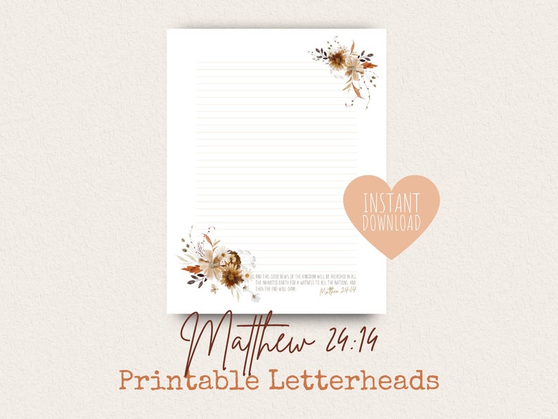 Matthew 24:14 JW Letter Writing Paper JW Letter Writing - Etsy Australia