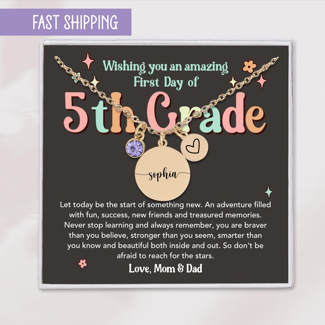 First Day of 5th Grade - for Daughter, Back to School Gift, 1st Day of ...