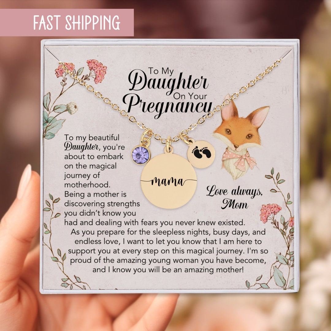 Pregnant Daughter Gift, Mama Necklace Daughter Pregnancy Gift, Baby ...