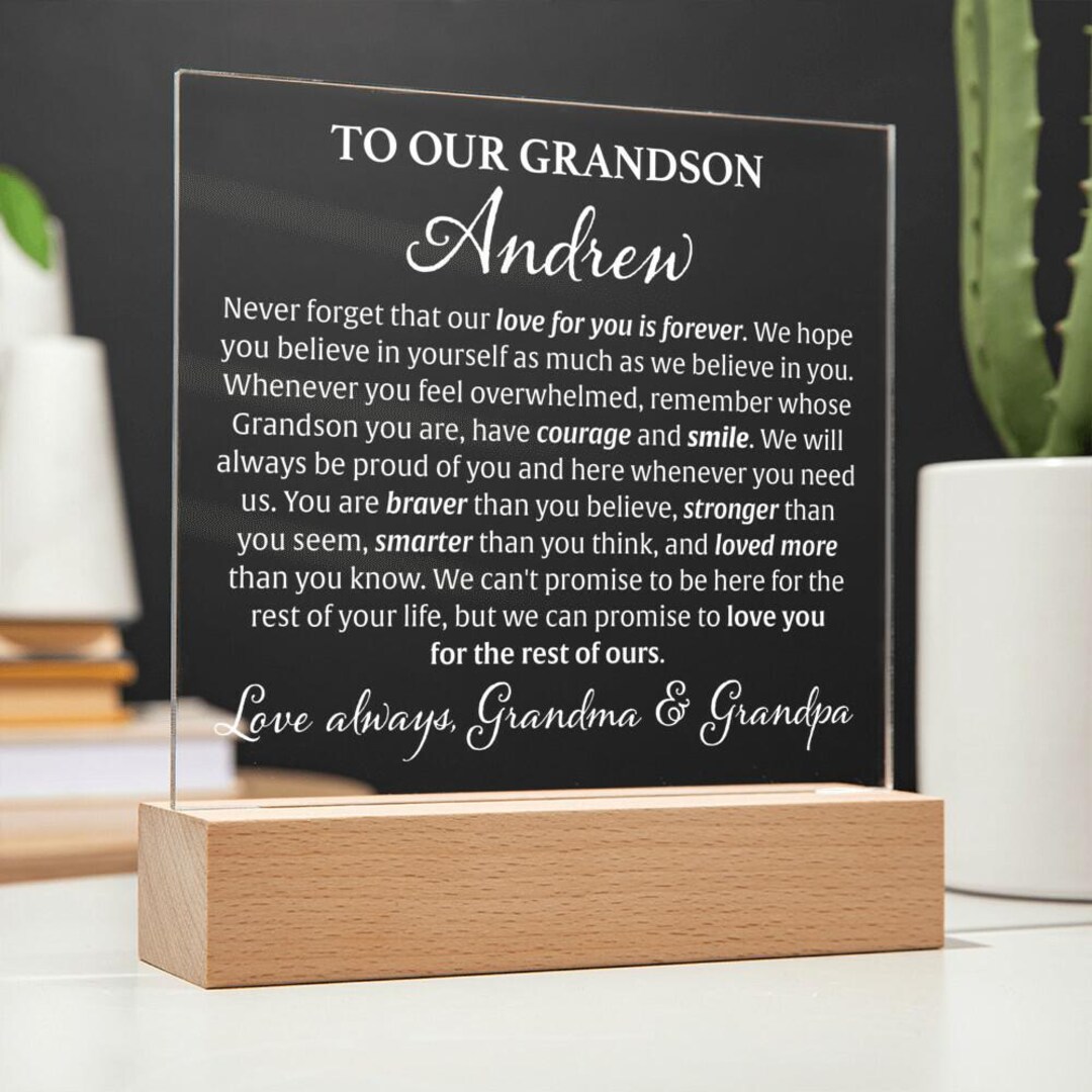 To Our Grandson - Proud of You Acrylic Night Light - Etsy
