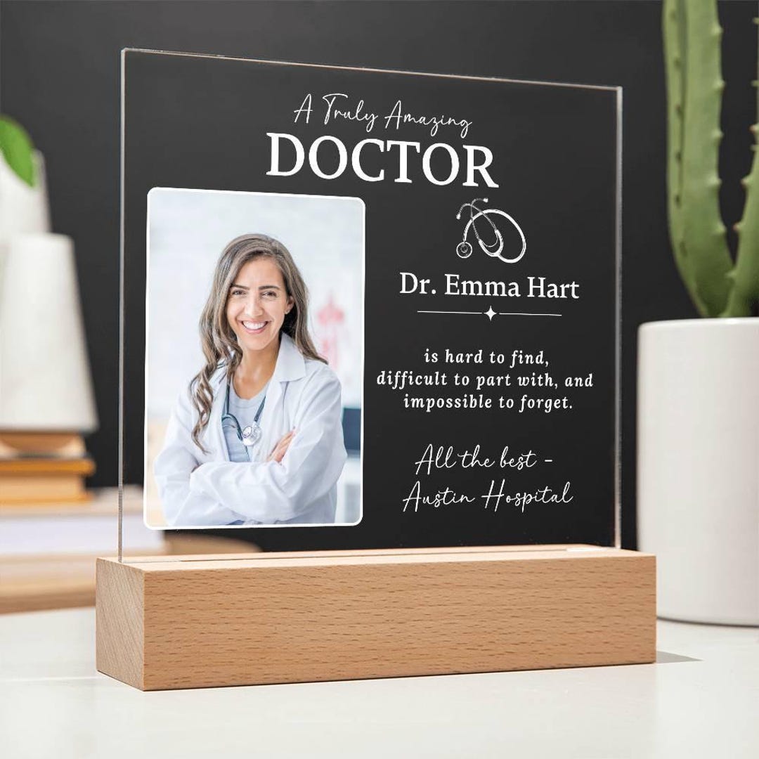 Doctor Gift Personalized Acrylic Photo Plaque, Coworker Gift, Gift for ...