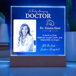 Doctor Gift Personalized Acrylic Photo Plaque, Coworker Gift, Gift for ...