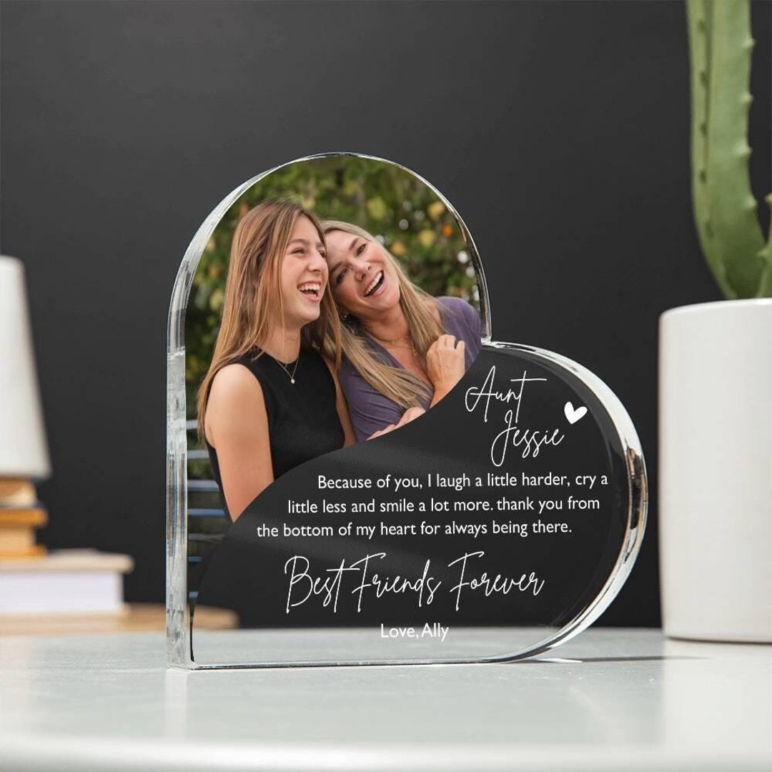 Special Aunt Niece Photo Heart Gift, Personalized for Aunt Birthday ...