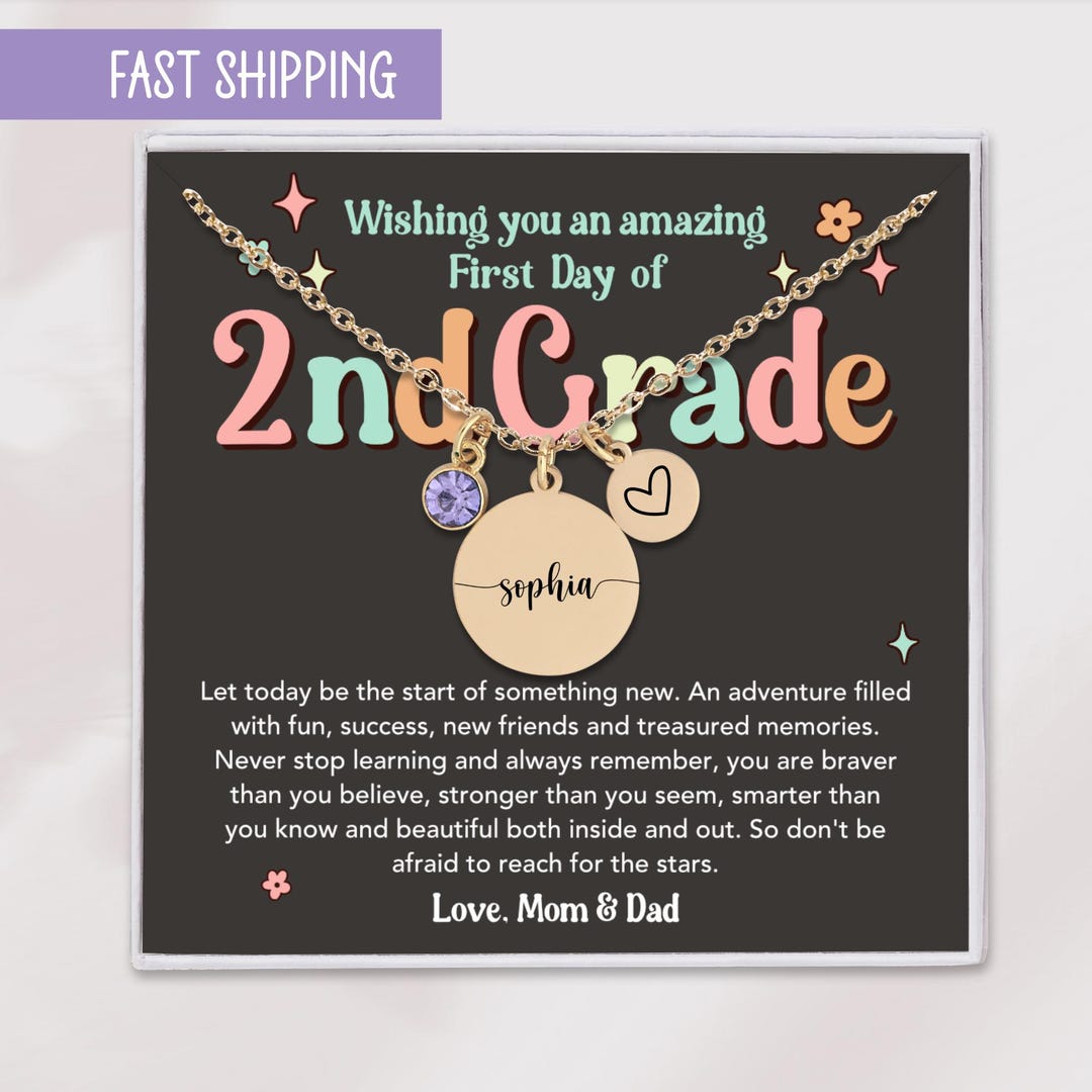 First Day of 2nd Grade - for Daughter, Back to School Gift, 1st Day of ...