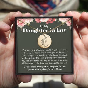 Daughter in Law Custom Birth Flower Coin Necklace, Daughter-in-law ...