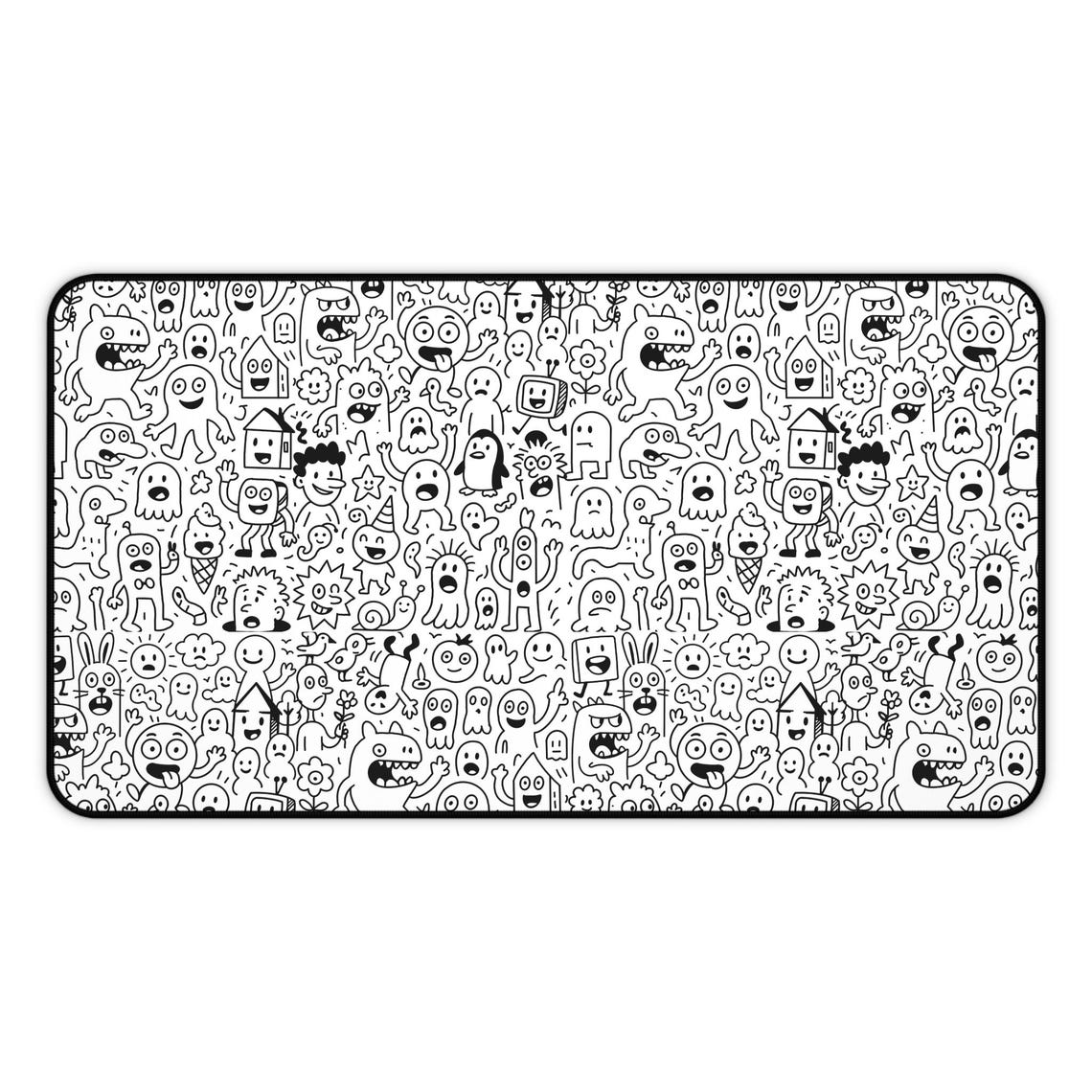 Cute Doodle Desk Mat Funny Cartoon Desk Pad for Office or Gaming ...