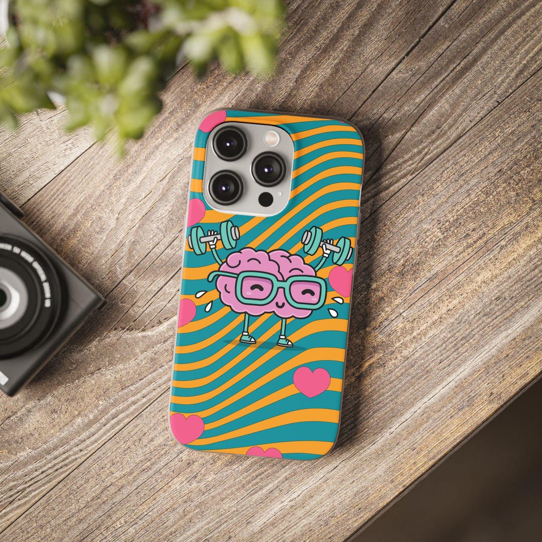 Cute Brain Workout Phone Case Funny Mental Health Gift Smart Nerdy ...