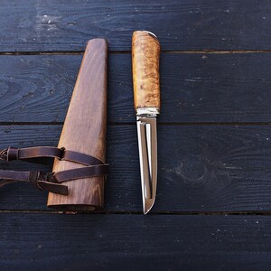 Mansi Knife Handmade From Traditional Materials 52100 Blade With Fuller ...