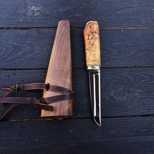 Mansi Knife Handmade From Traditional Materials 52100 Blade With Fuller ...