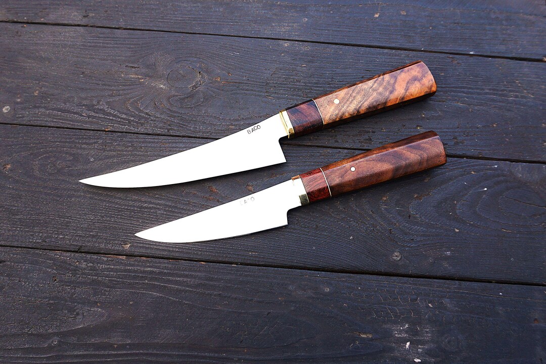 Kitchen Knives Set Unique Style Handmade Stainless Steel Blades Luxury ...