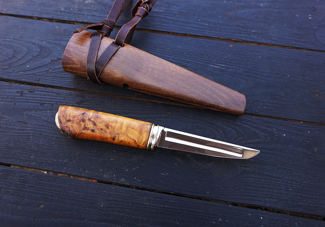 Mansi Knife Handmade From Traditional Materials 52100 Blade With Fuller ...