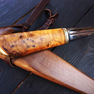 Mansi Knife Handmade From Traditional Materials 52100 Blade With Fuller ...