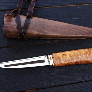 Mansi Knife Handmade From Traditional Materials 52100 Blade With Fuller ...