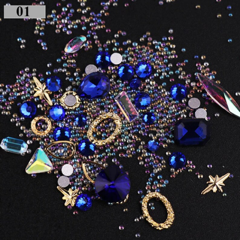 Multi-size Sharp Bottom Nail Rhinestone Steel Beads Pearl AB - Etsy