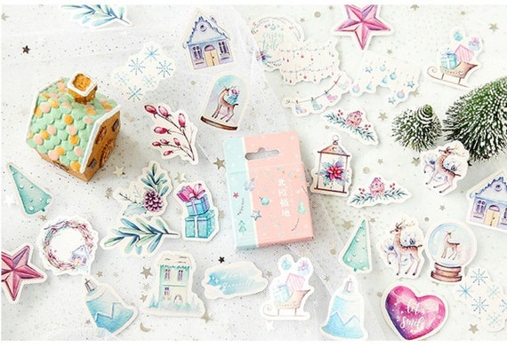 46pcs Set Nordic Snow Stickers Flakes Paper Diary Stationary - Etsy