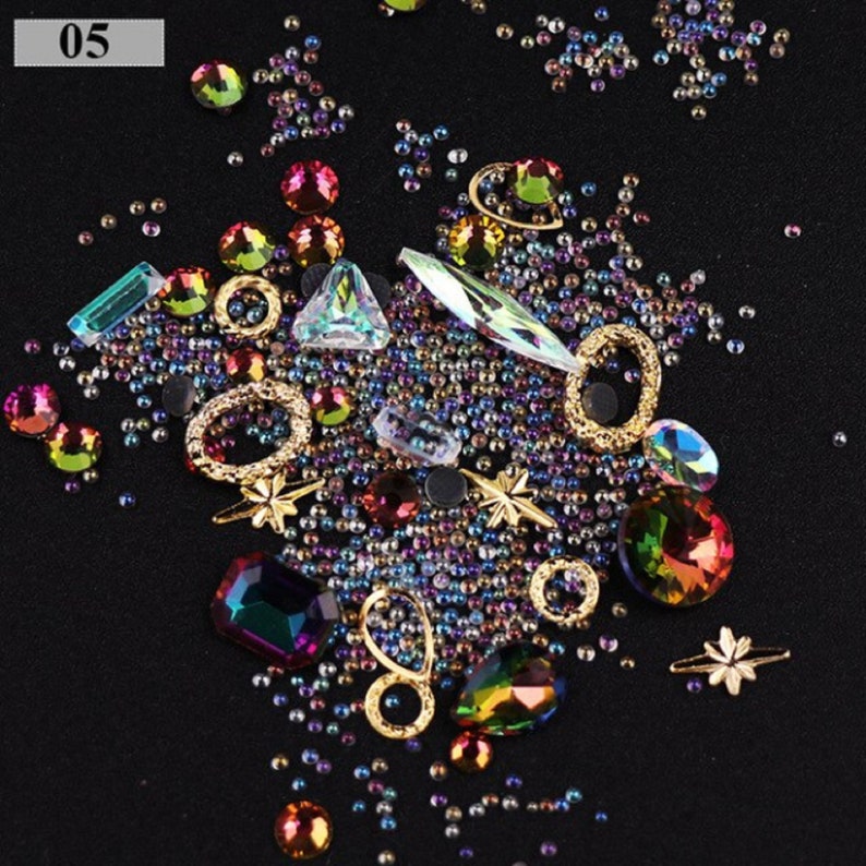 Multi-size Sharp Bottom Nail Rhinestone Steel Beads Pearl AB - Etsy