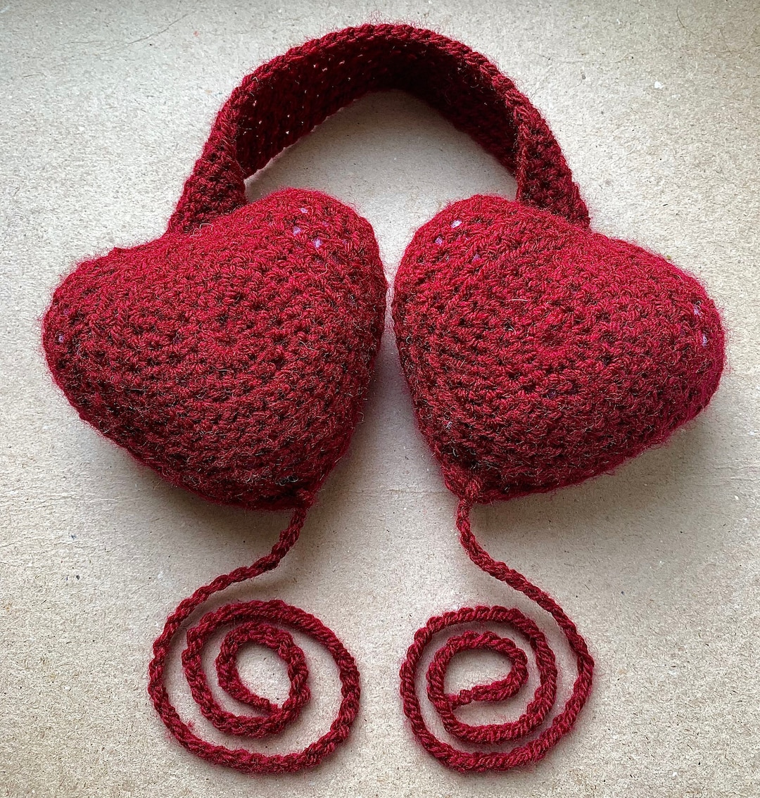 Crochet Heart Earmuffs Pattern - Etsy