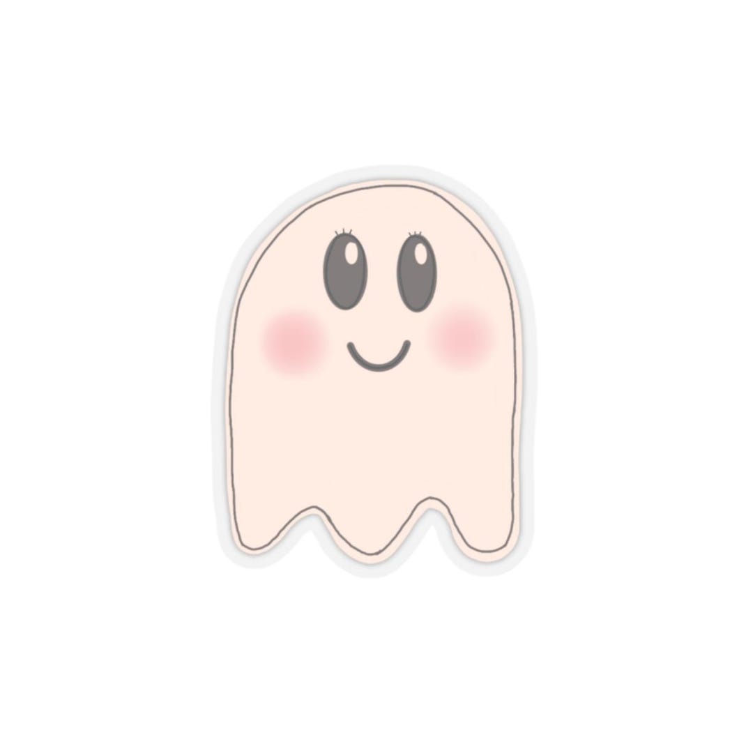 Blushing Ghost Doodle Kiss-cut Sticker - Etsy