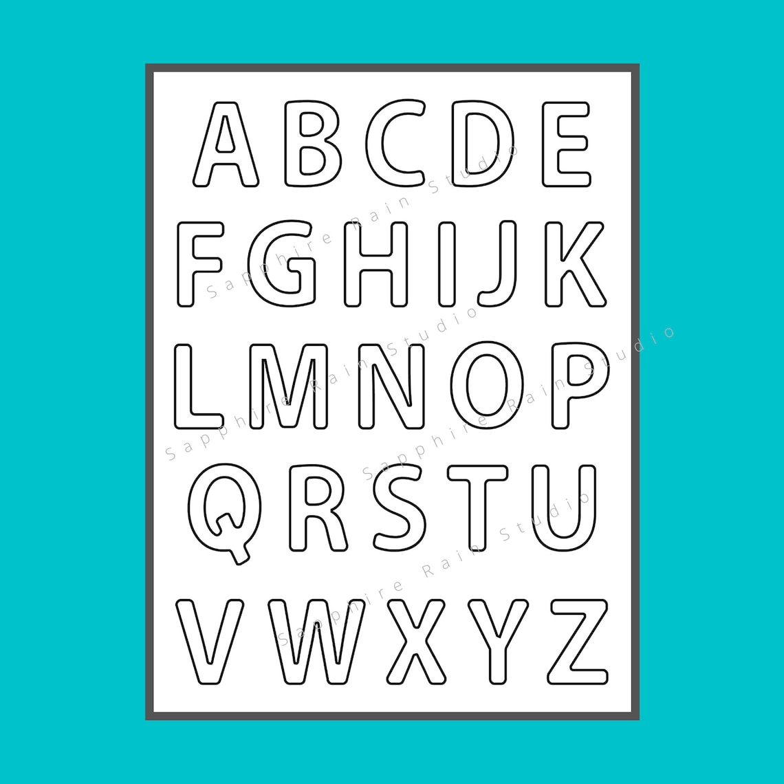 Alphabet Coloring Page, Kids Coloring Sheet, Printable Letters, Letter ...