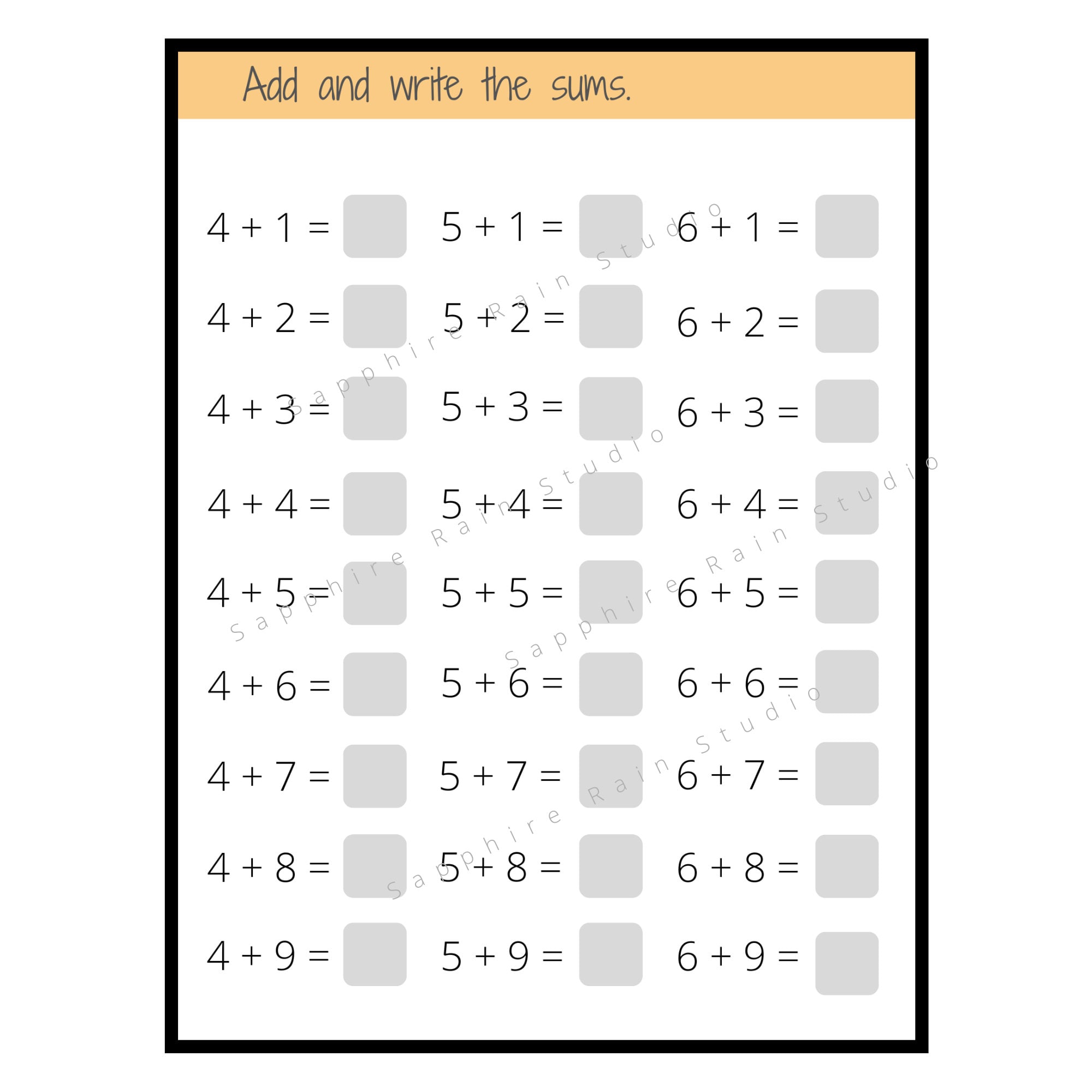 Grade 1 Math, Addition Worksheets Set #1, Sum Worksheets - Etsy