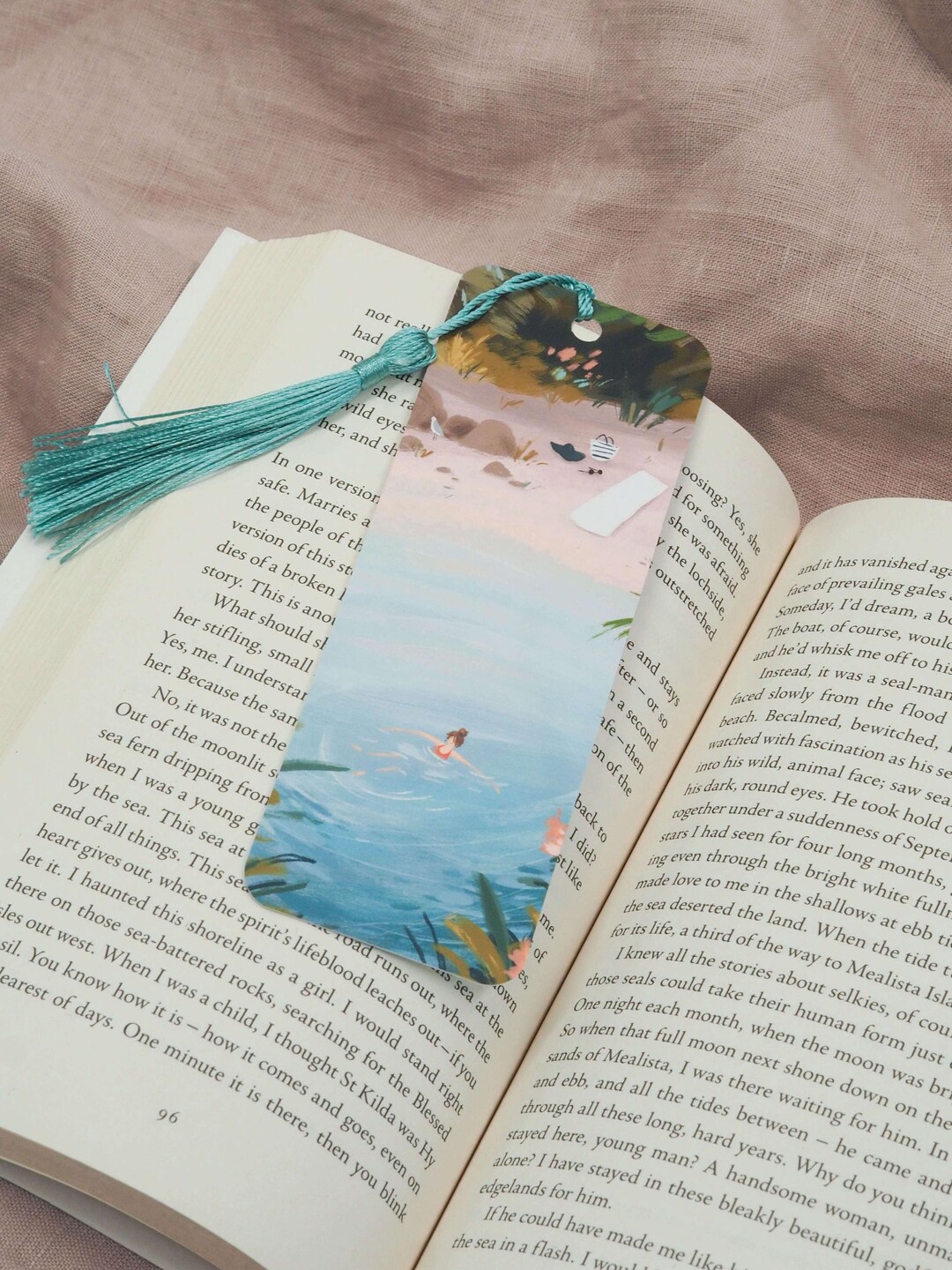 Dreamy Coastal Swimming Bookmark | Wild Woman Swimmer Gifts Unique ...