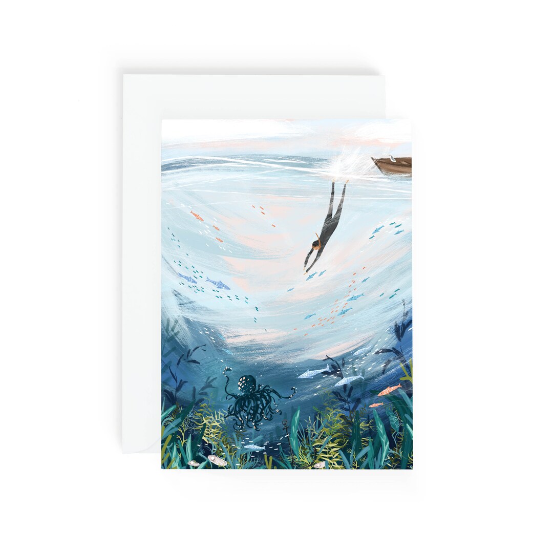 Ocean Adventure Card Nautical Diving Greeting Card Snorkeling Gifts ...