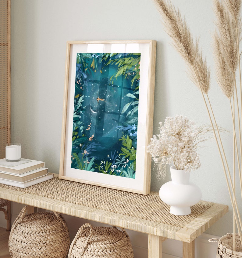 Dreamy Wild Swimming Art Print Magical Night Swim Wall Art - Etsy