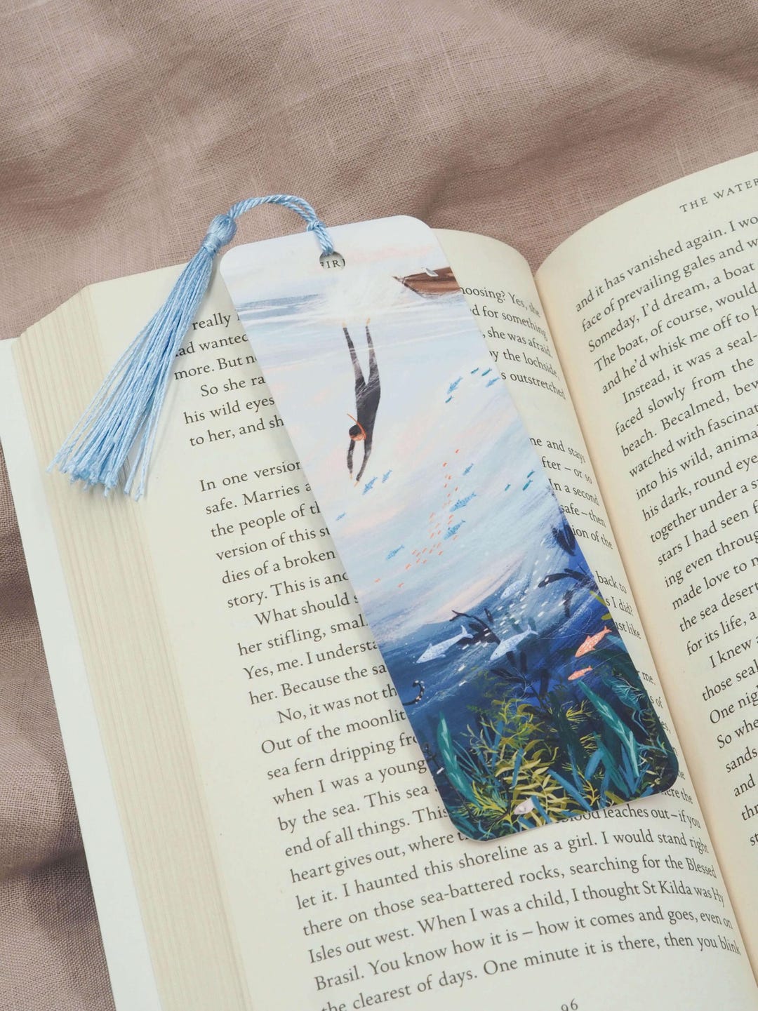 Illustrated Free Diving Bookmark | Dreamy Ocean Swimming Gift | Under ...