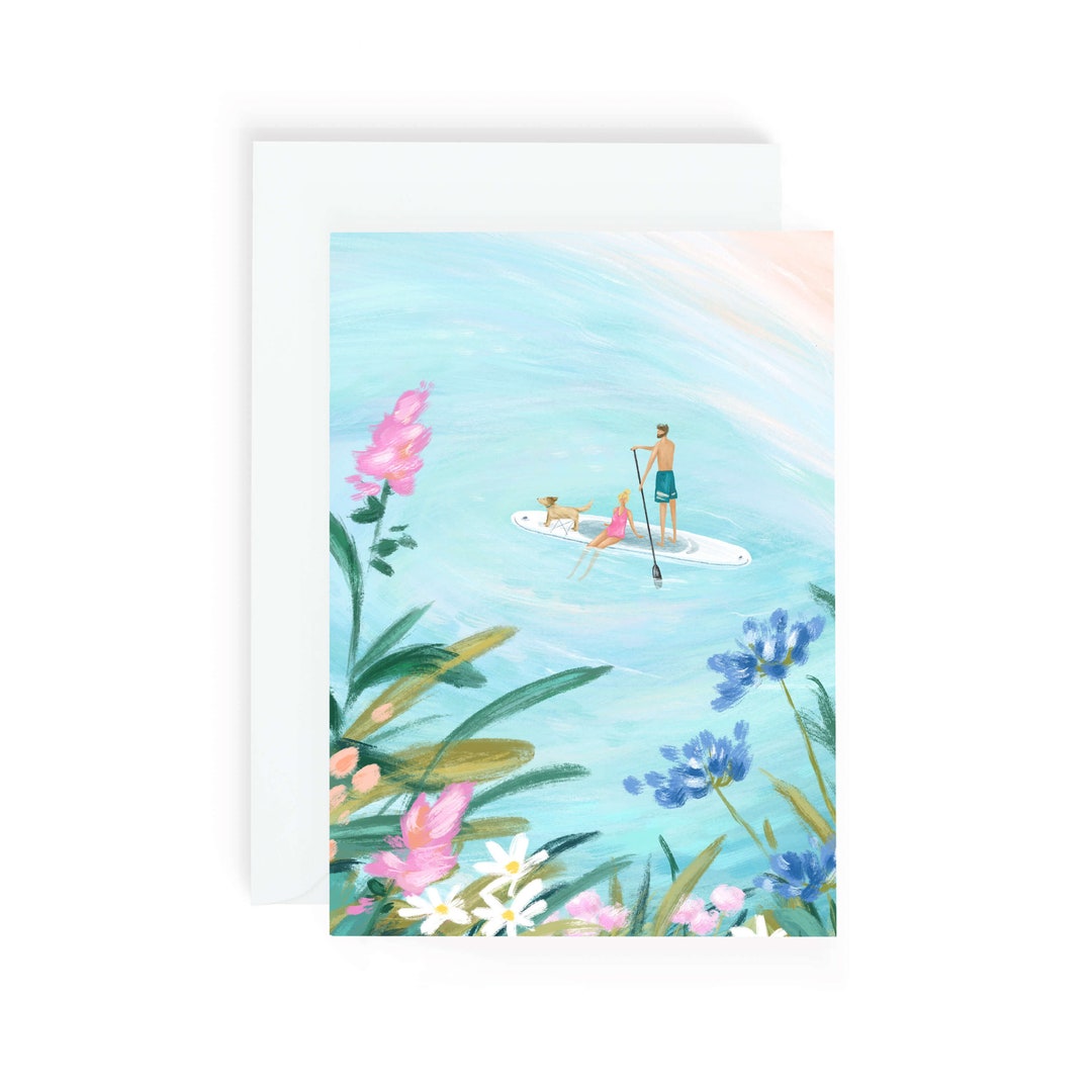 Paddle Boarding Card | Adventure Couple Greeting Card | Card for Her ...