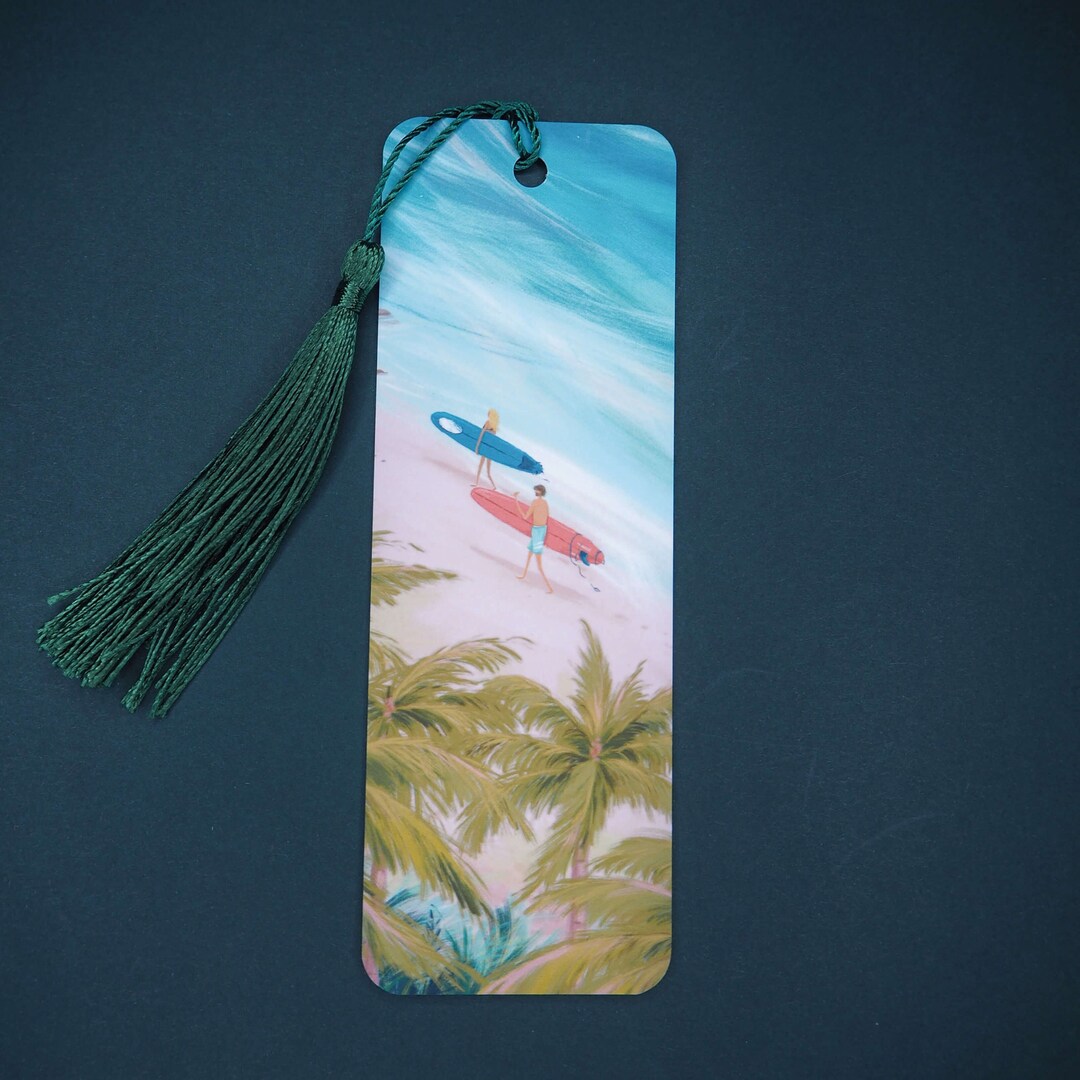 Unique Surfer Couple Bookmark Fun Surfing Friends Gift Tropical Surf ...