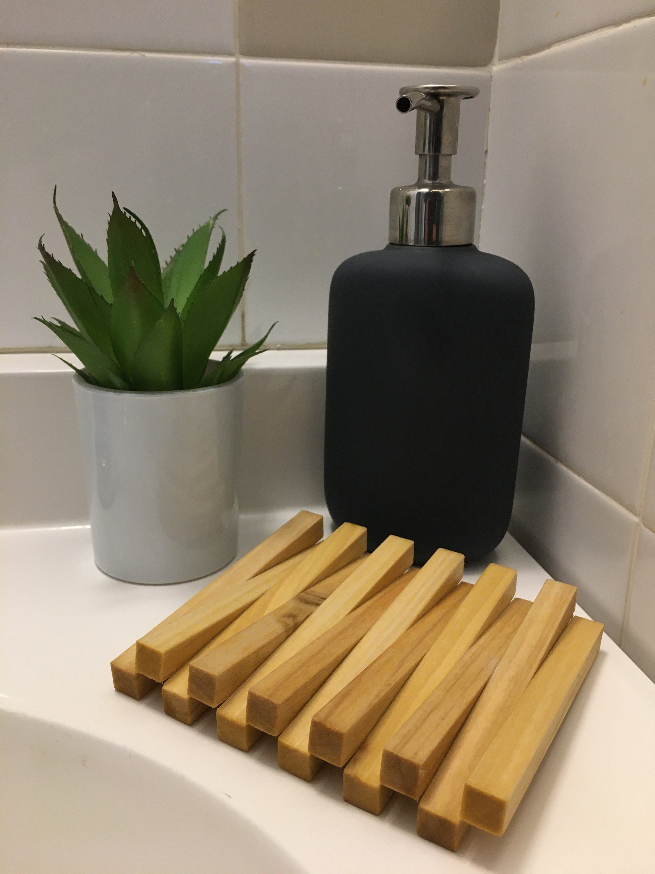 Angled Wooden Soap Dish - Etsy