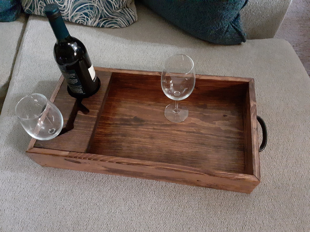 Wine Tray Serving Tray Modern Rustic Wood Unique - Etsy