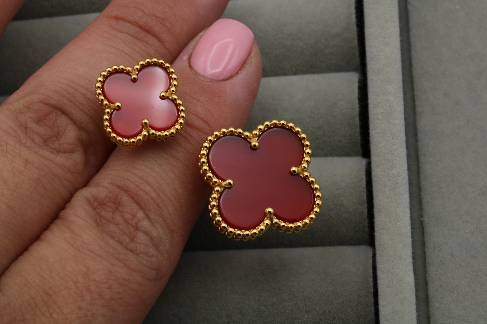 Four Leaf Clover Open Ring 925 Silver 18k Gold Plated Ring Adjustable ...