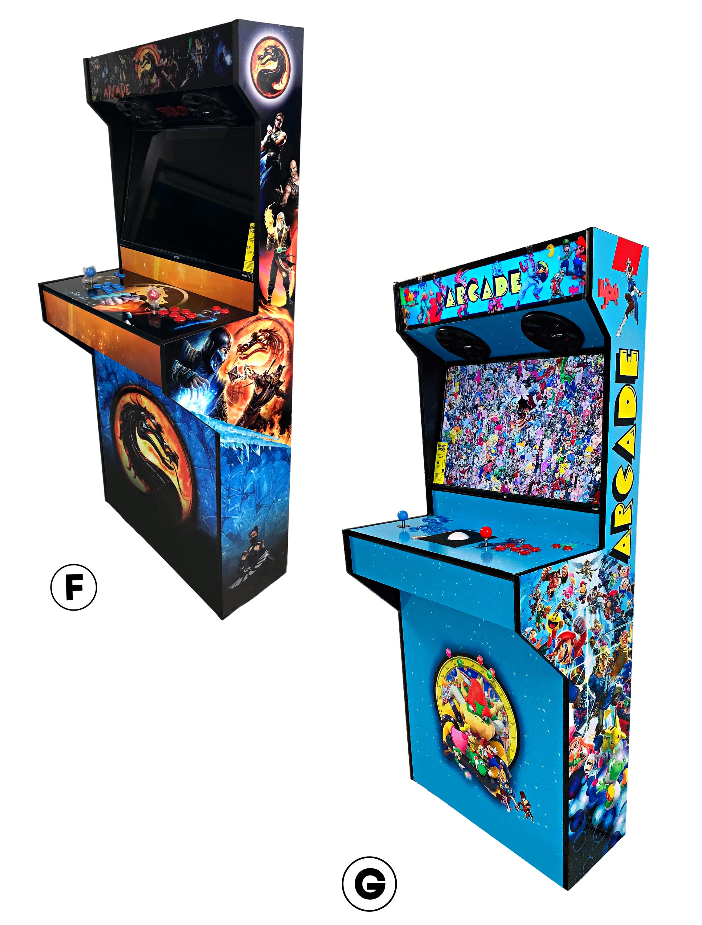 Arcade Machine 2 Player Slim Design Cabinet in Full Wrap Vinyl | Etsy