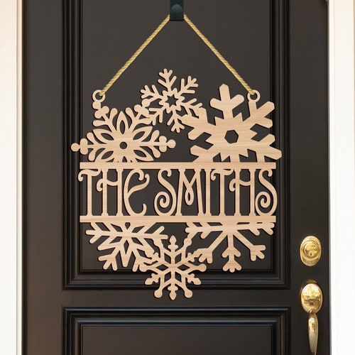 Wreath Door Hanger Snowflake Christmas Decor Christmas - Etsy