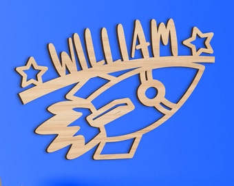Name Sign Rocket Kids Room Sign Space Bedroom Nursery Decor - Etsy