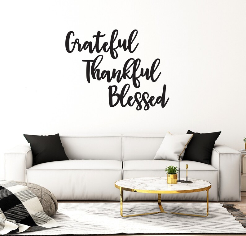 Wall Sign Home Decor Thankful Grateful Blessed, Wall Decor Letters ...