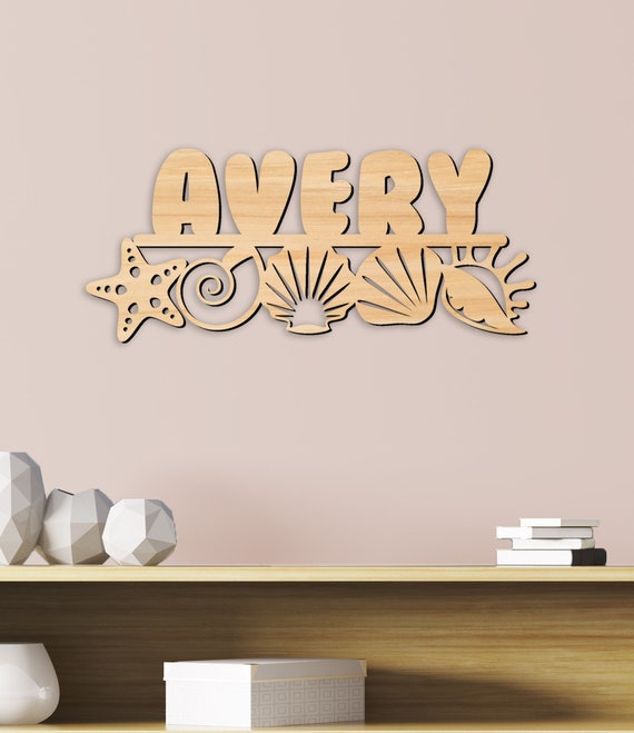 Name Sign Seashells Summer Kids Room Sign Beach Summer Girls | Etsy