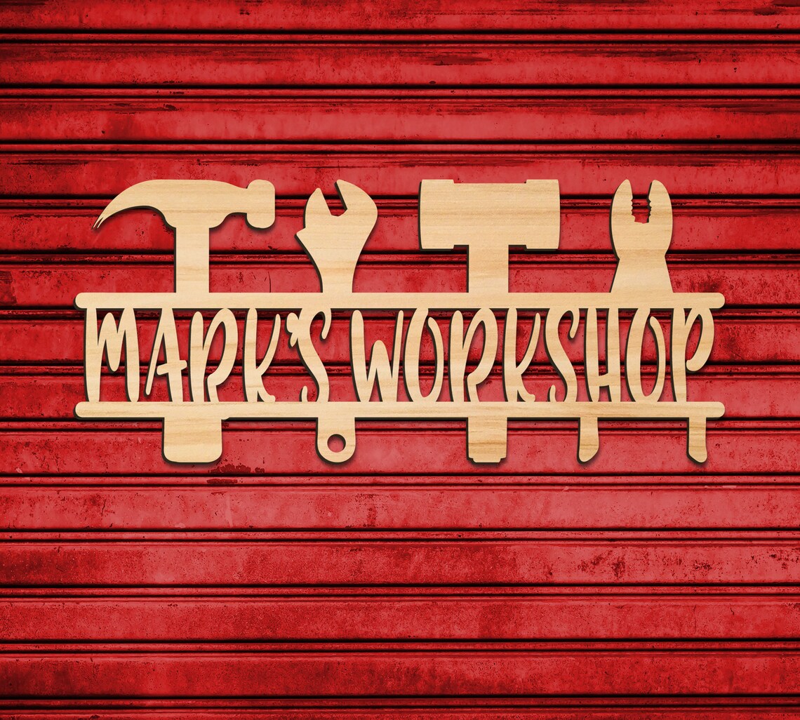 Workshop Sign Garage Name Sign Wall Decor Personalized Name - Etsy