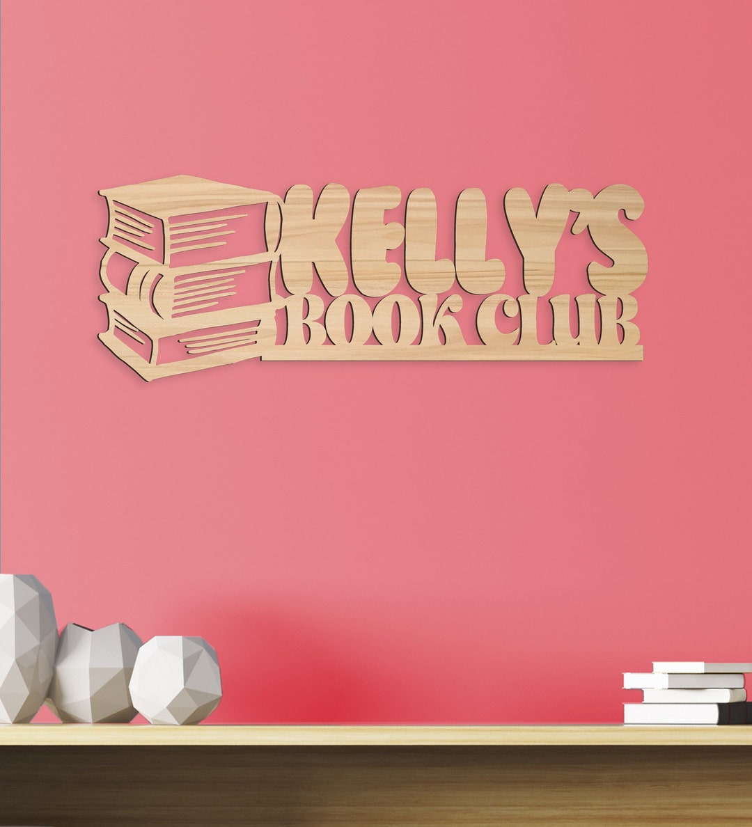 Name Sign Book Club Reading Sign Book Lover Bedroom Decor Wood Name ...