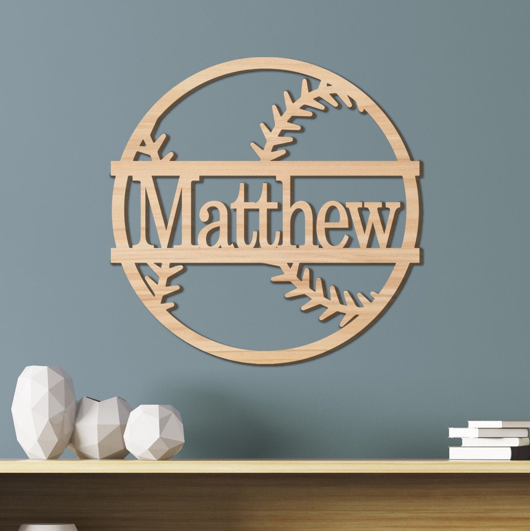 Name Sign, Baseball Kids Room Sign, Nursery Decor, Personalized Wood ...