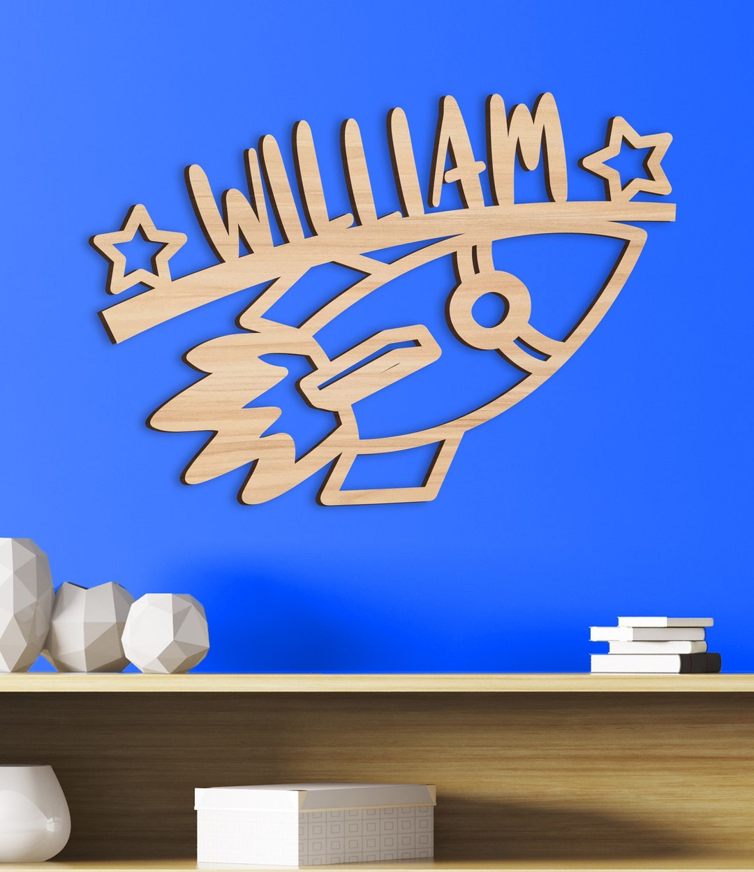 Name Sign Rocket Kids Room Sign Space Bedroom Nursery Decor Name Sign ...